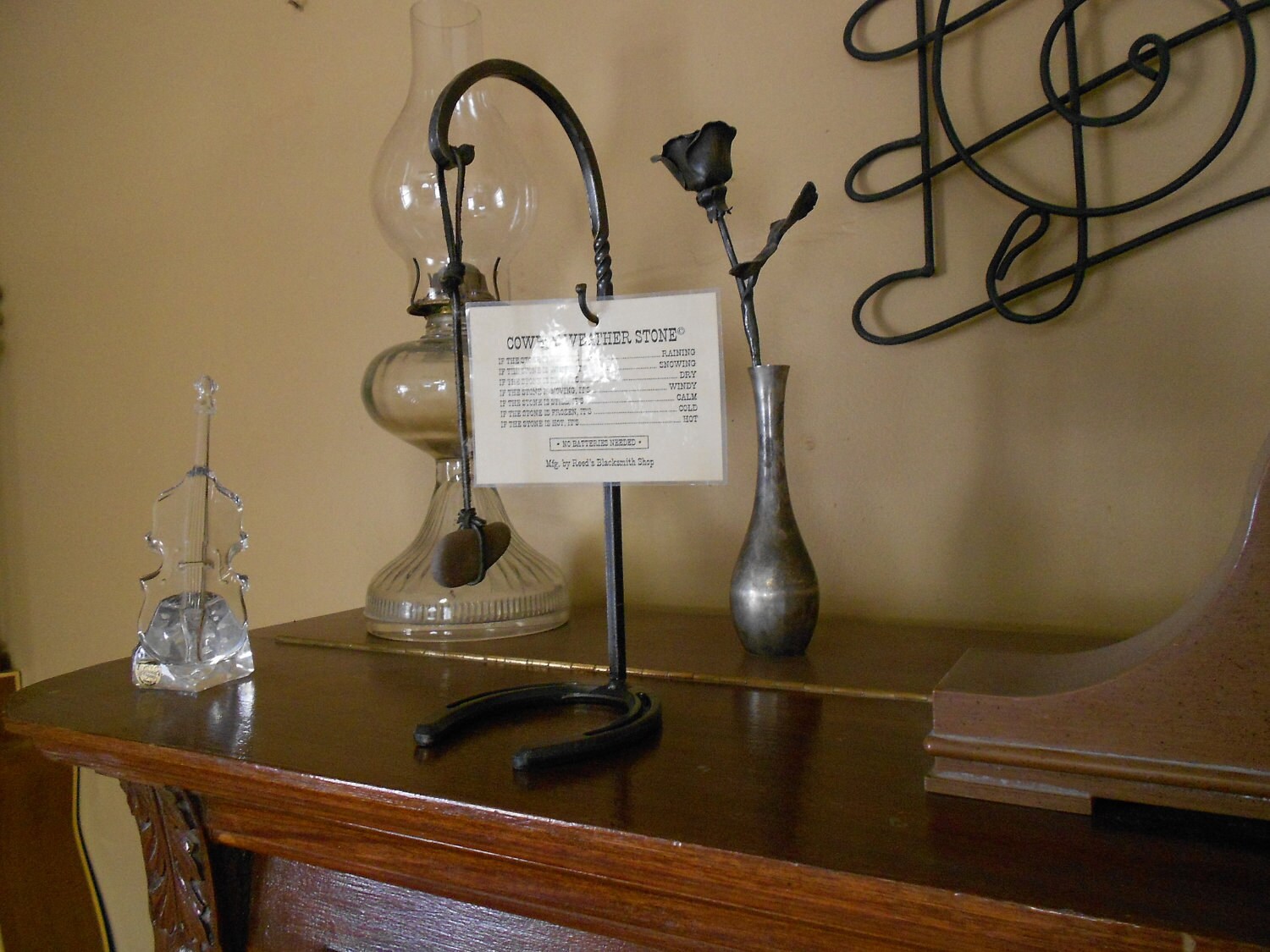 Cowboy Weather Stone on a Hand Forged Stand - Etsy