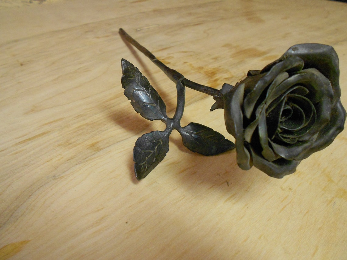 Hand-forged Iron Rose - Etsy
