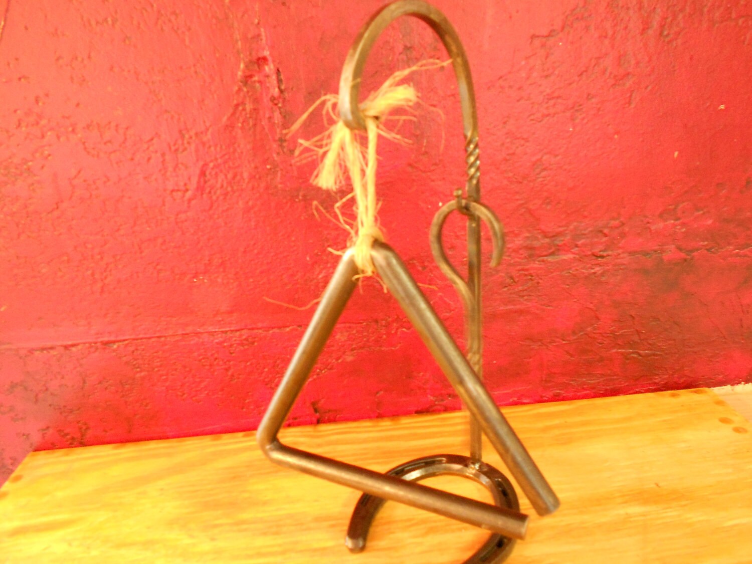 Small Dinner Bell on a Hand Forged Stand Bunk House Bell | Etsy