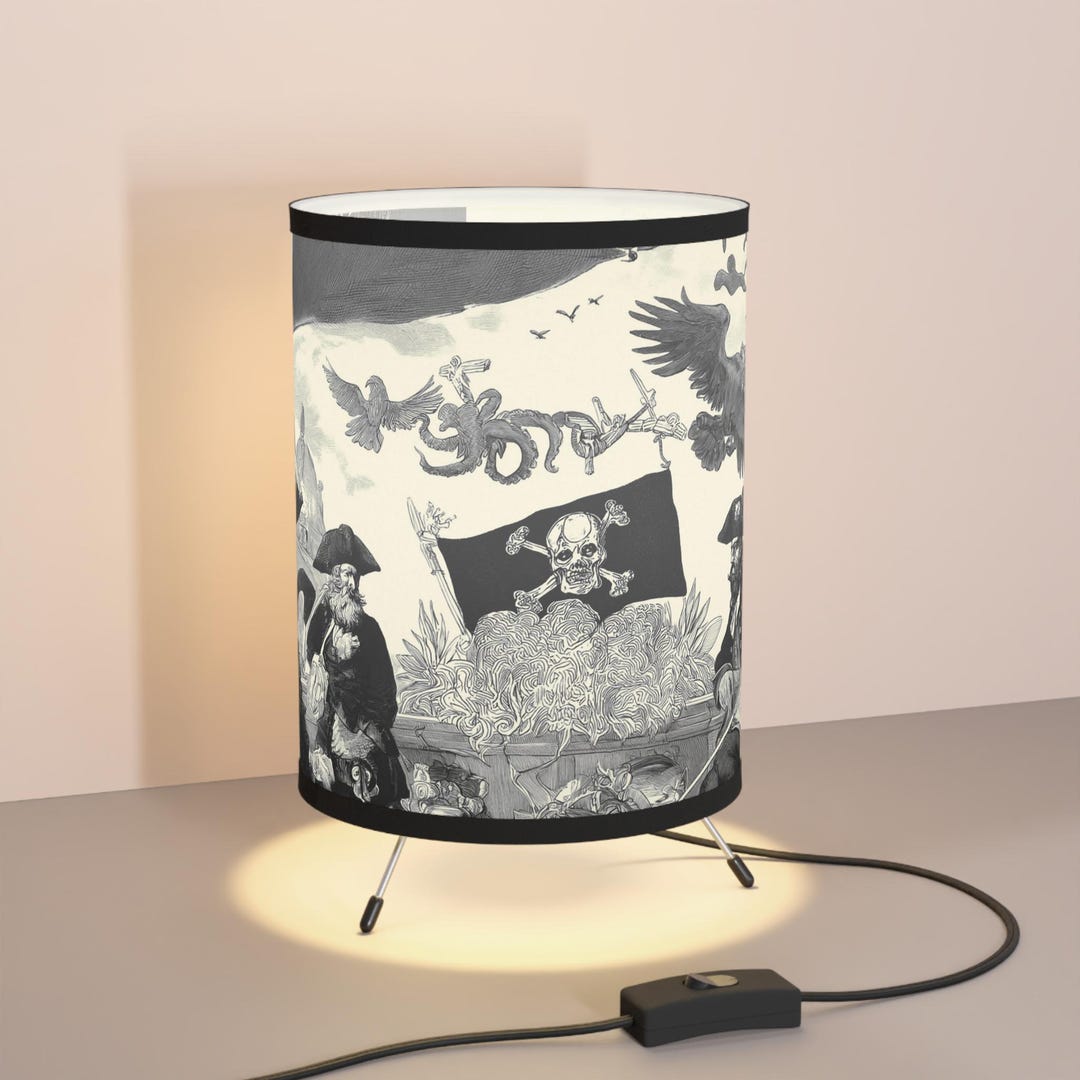 Pirate-themed Tripod Lamp: Nautical Decor, Vintage Style Lighting ...