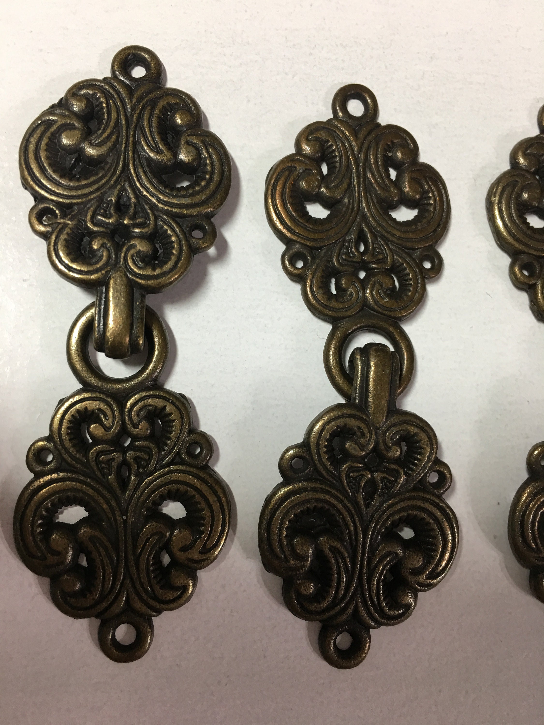 Set of Five Brass Metal Button Clasps for Sewing and Knitting Supplies ...