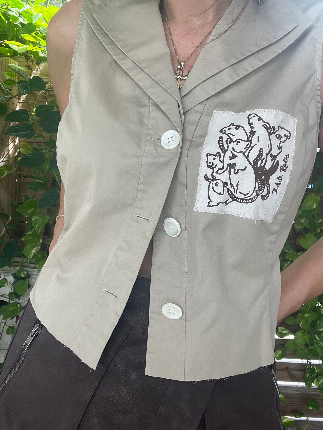 Rat King // Bad Rats // Rodents // Rattus // Cropped Vest // - Etsy