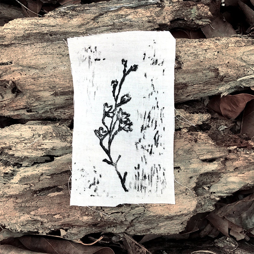 Floral Patch // Punk Patch // Mini Patch // Relief Print // Linocut - Etsy