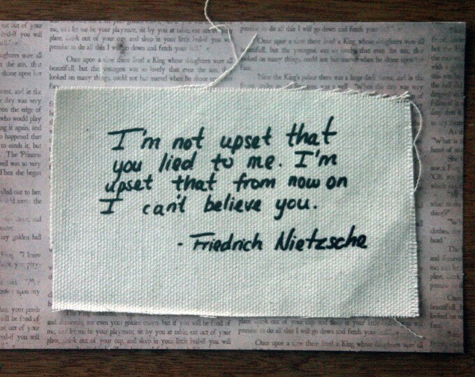 Friedrich Nietzsche Patch Punk Quote Canvas Script Philosophy - Etsy