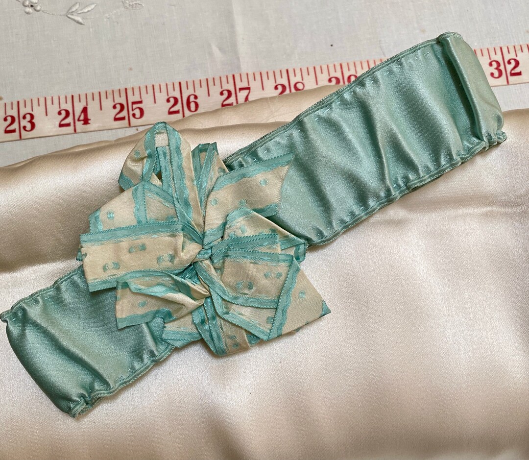 Amazing Aqua Ribbon Work Garter Silk Authentic 1920s - Etsy