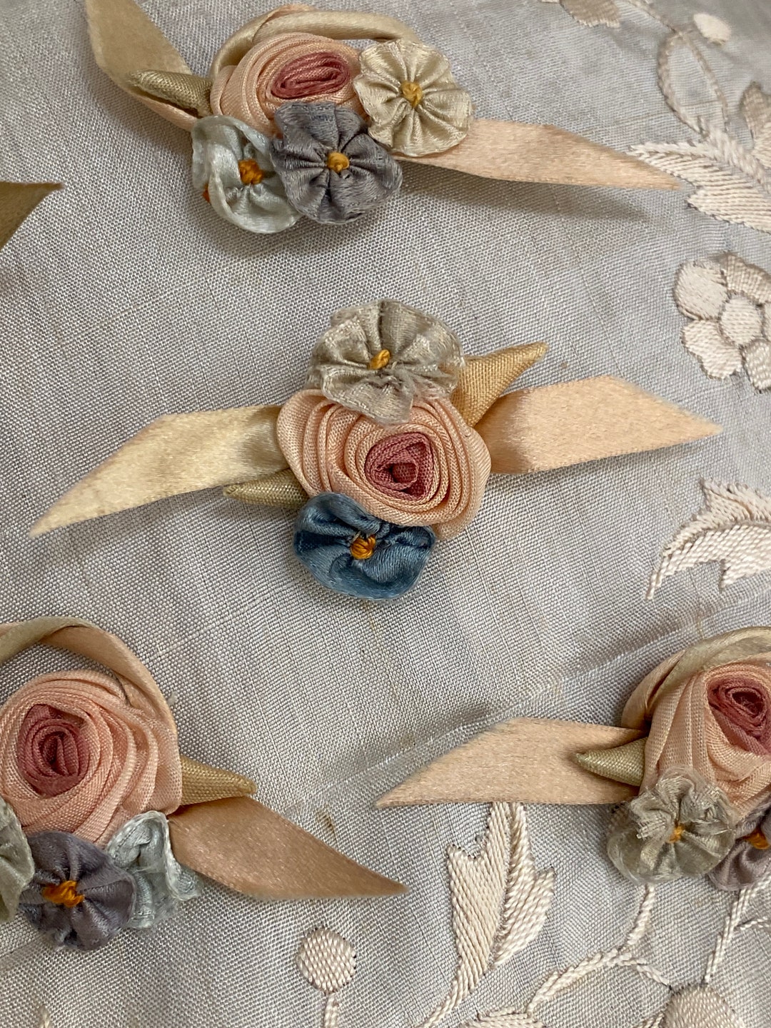 Antique Authentic Ribbon Work Wedding Silk Ribbon Pink - Etsy