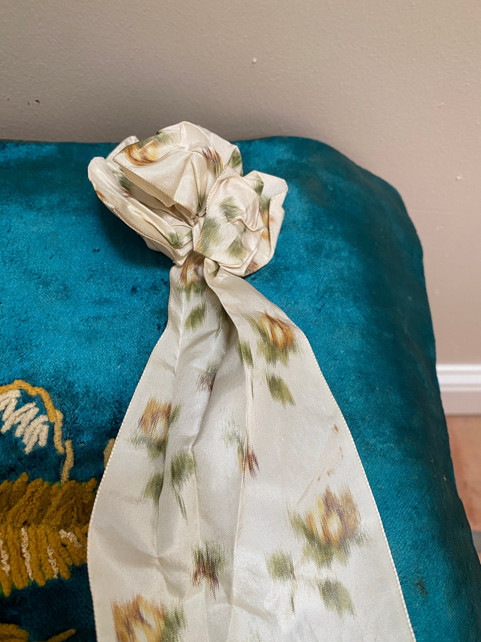 Antique Ribbon Work 1800s Bow Silk Ikat Watered - Etsy