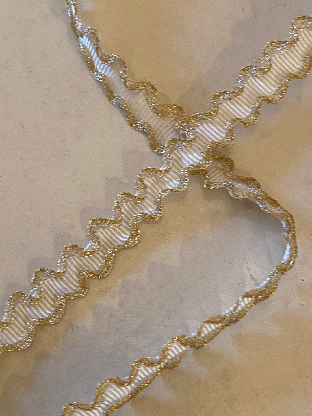Metal Lettuce Edge Silk Antique Authentic Ribbon Work Ribbon - Etsy