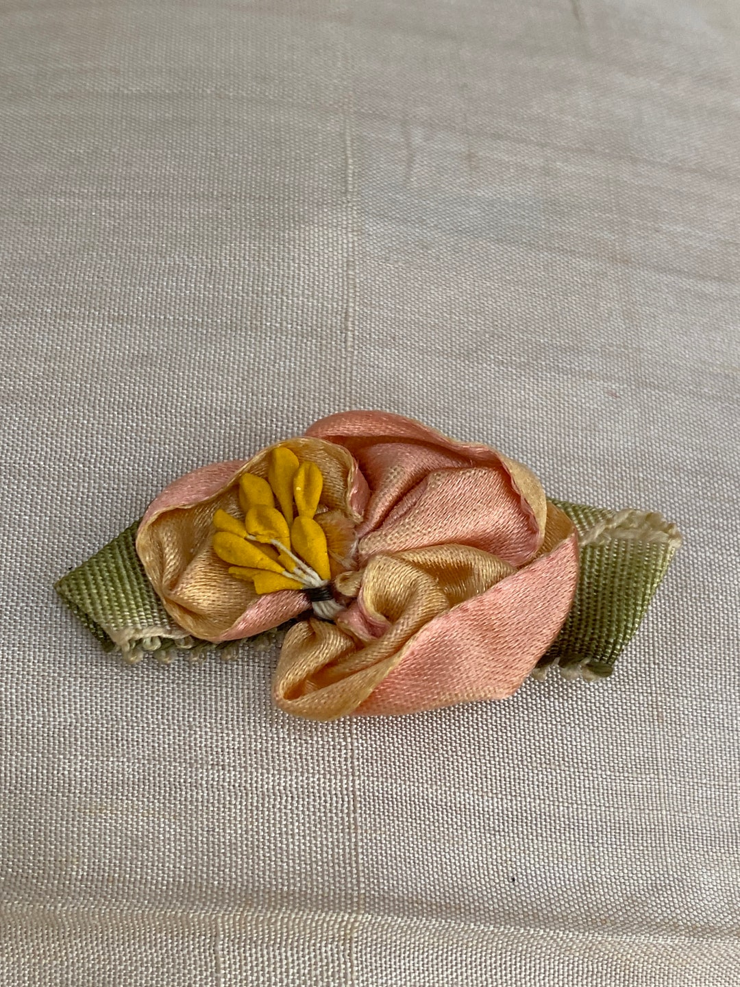 Authentic Ribbon Work Wedding Silk Ribbon Antique Pink Rose - Etsy