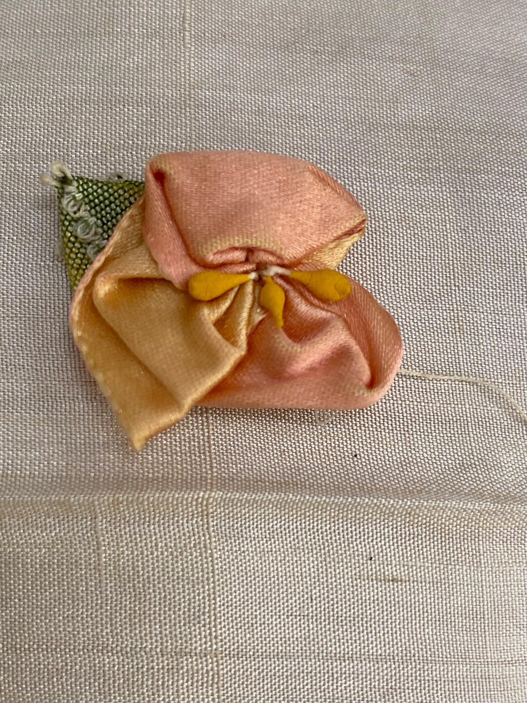 Authentic Ribbon Work Wedding Silk Ribbon Antique Pink Rose - Etsy