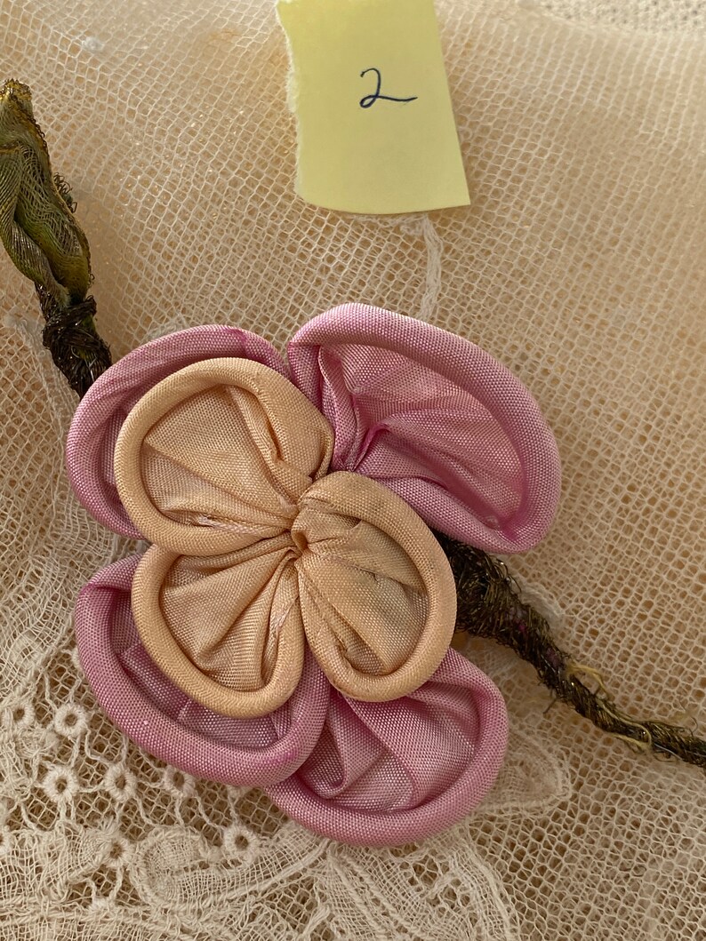 Antique Rare Ribbon Work Flower Great Colors Silk | Etsy