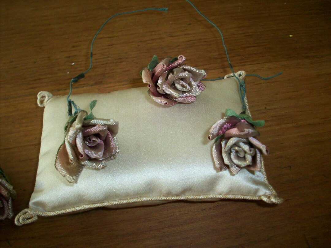 Rare Silk and Metal Antique Authentic Ribbon Work Roses - Etsy