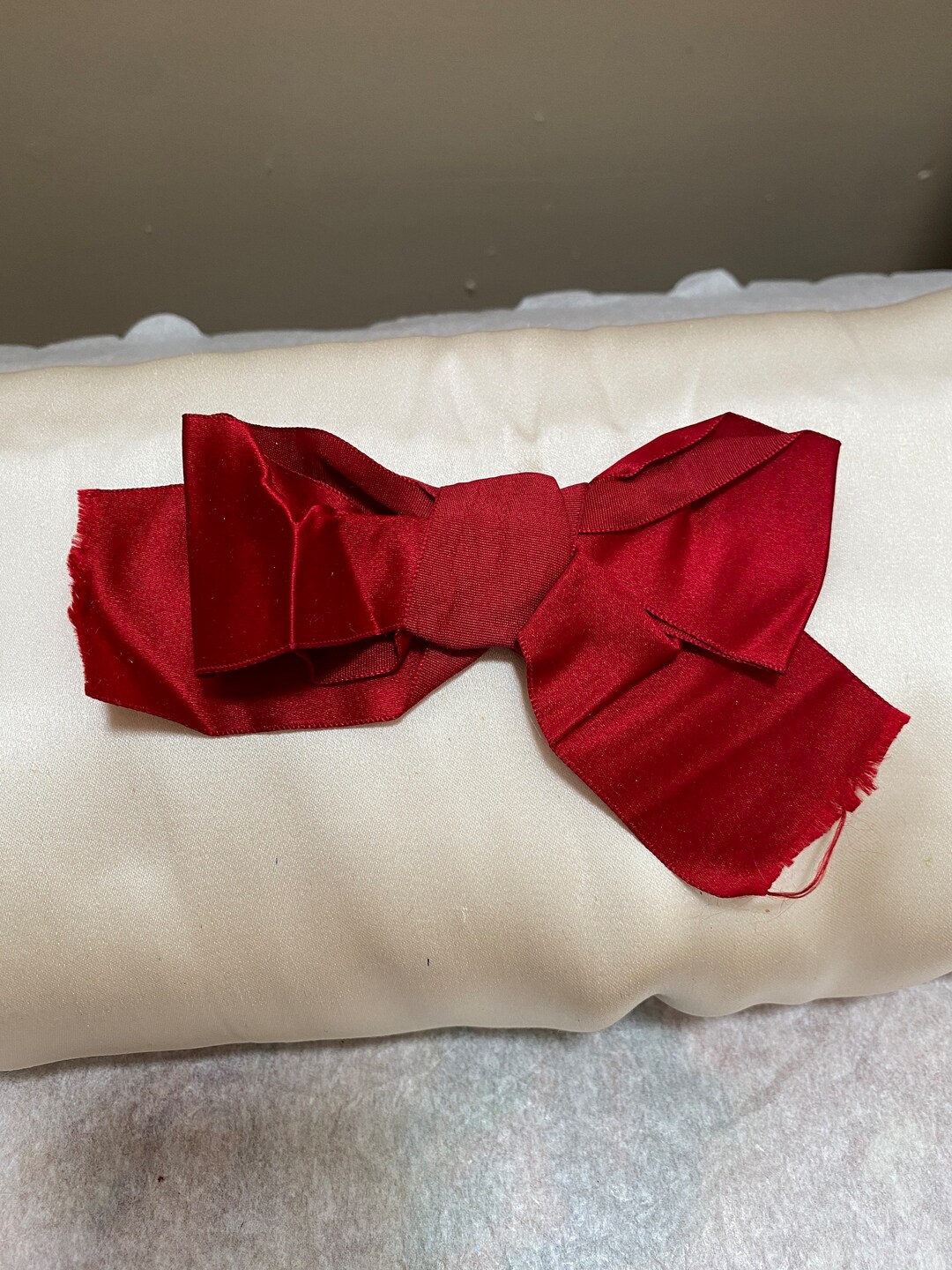 Antique Ribbon Work 1800s Bow Silk Crimson Red - Etsy
