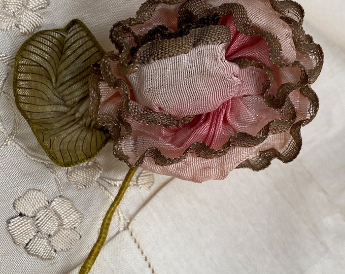 Exceptional and Rare Metal Edge Silk Ribbon Antique Authentic Ribbon ...