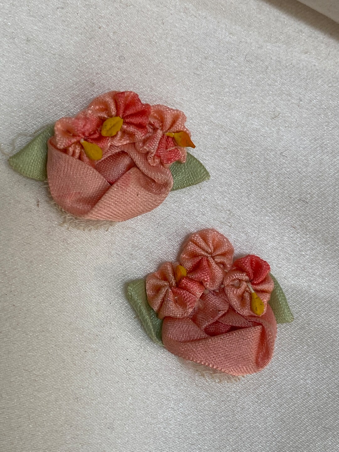 Ribbon Work Antique Flowers - Etsy