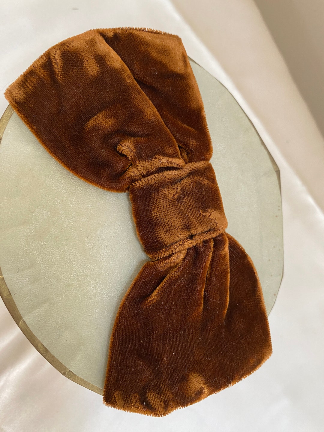 Antique Ribbon Work 1800s Bow Silk Velvet Brown Coppery - Etsy