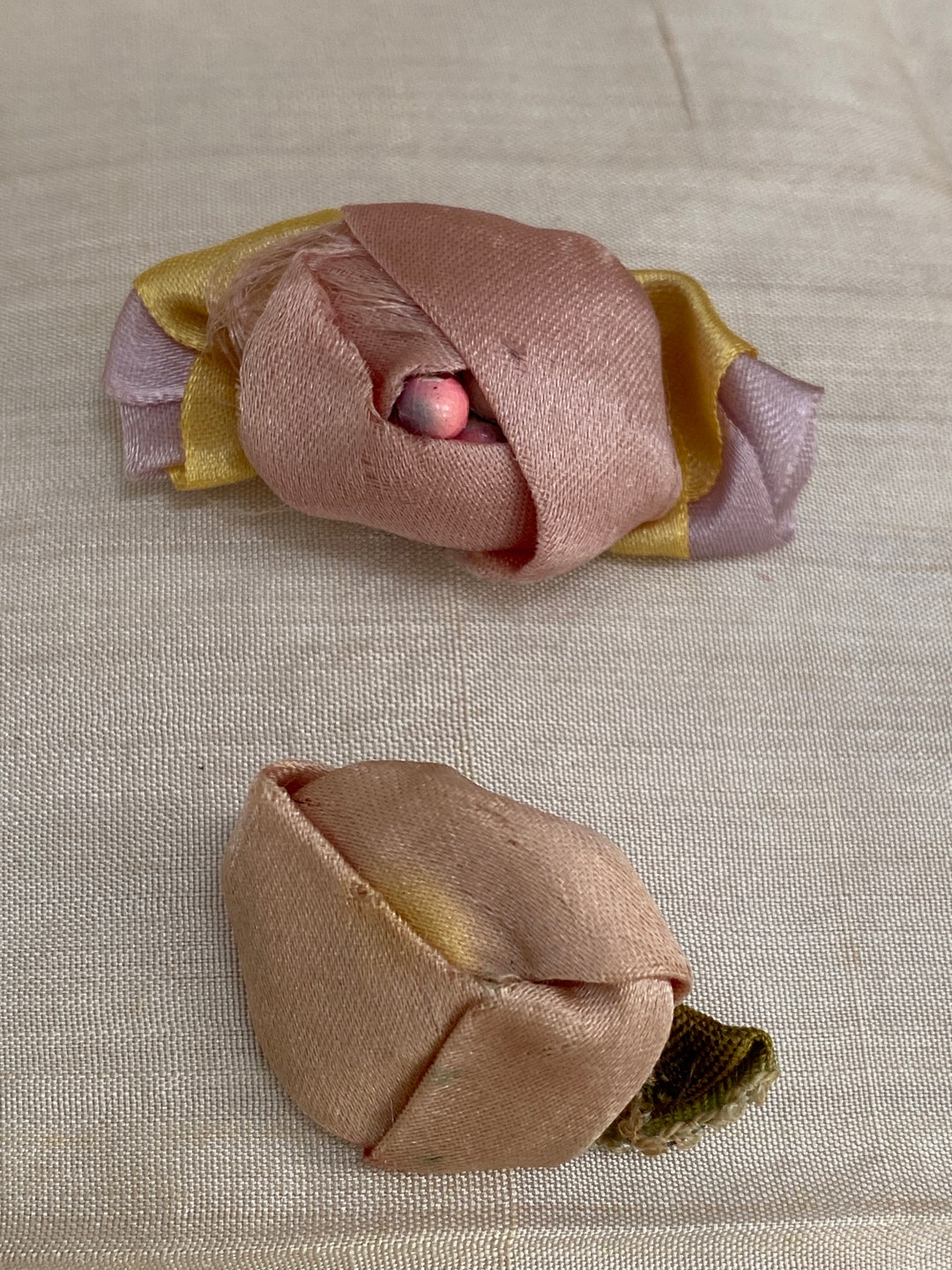 2 Authentic Ribbon Work Wedding Silk Ribbon Antique Mauve Pink Roses - Etsy