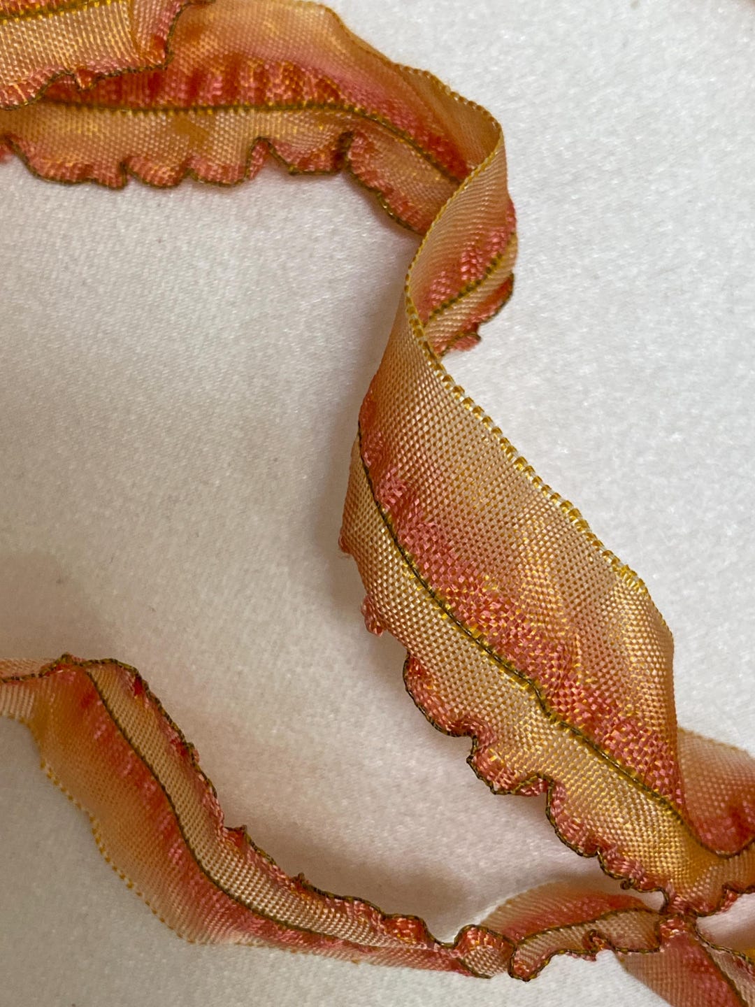 15.5" Antique Authentic Ribbon Work Silk/metal 5/8" - Etsy