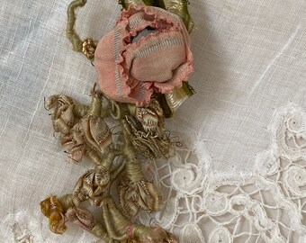 French Antique Silk Ribbon Work Authentic 1920s - Etsy