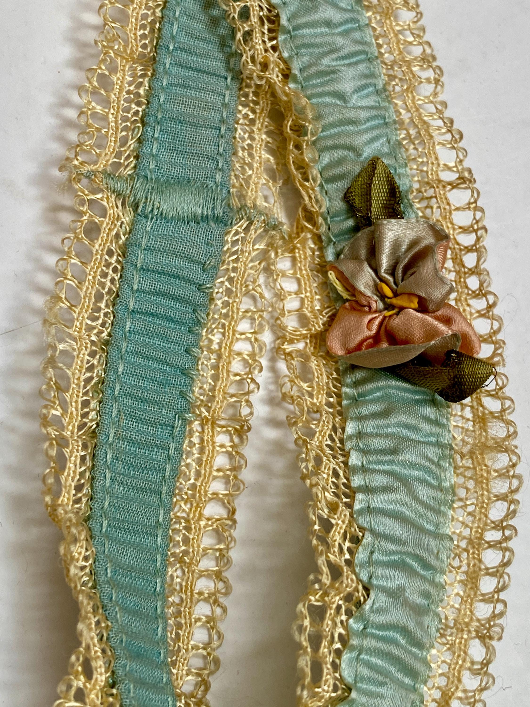 Single Ribbon Work Garter Silk Authentic 1920s - Etsy