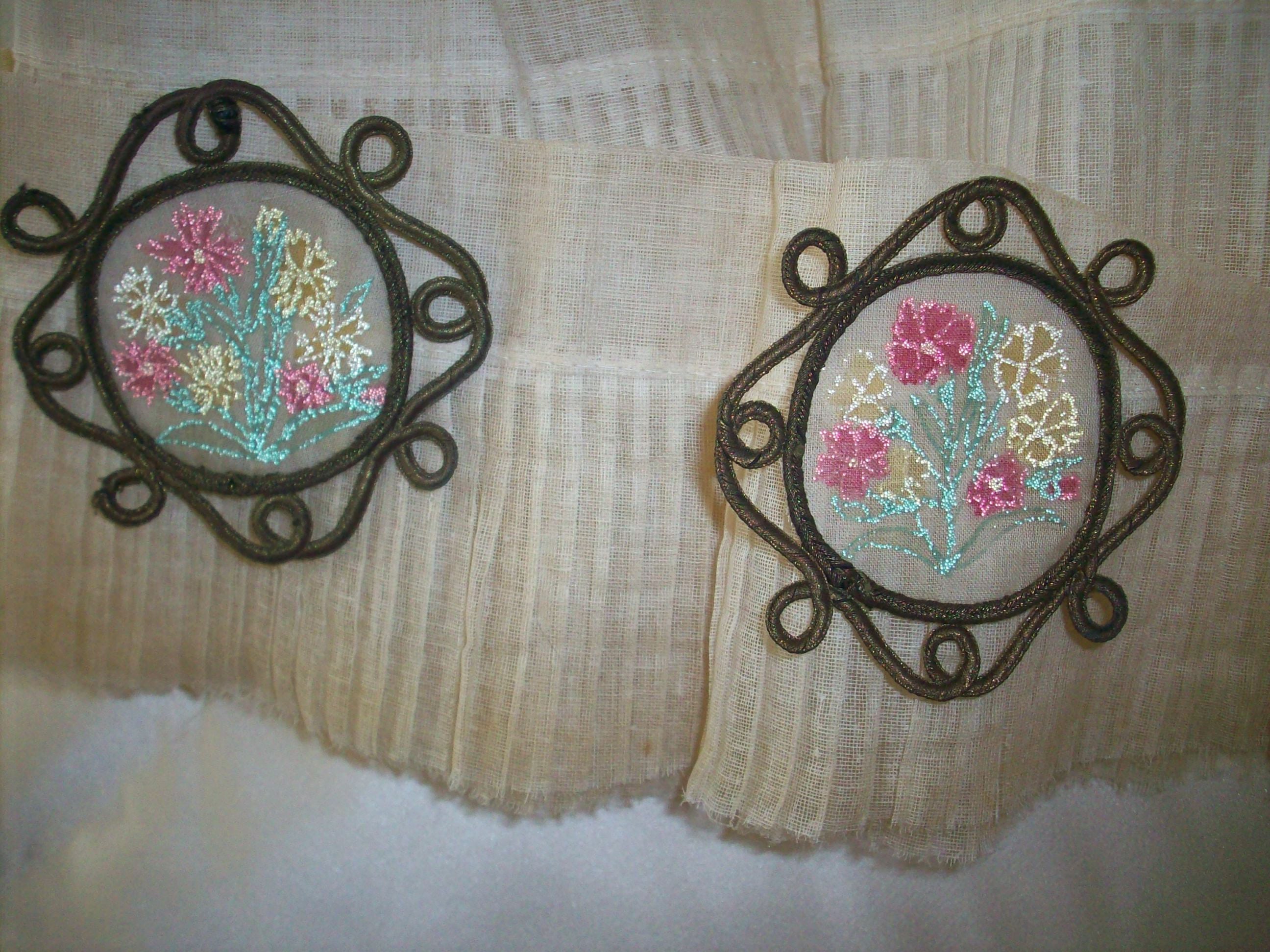 Antiguos apliques metal seda auténtica hacia 1910 - Etsy España