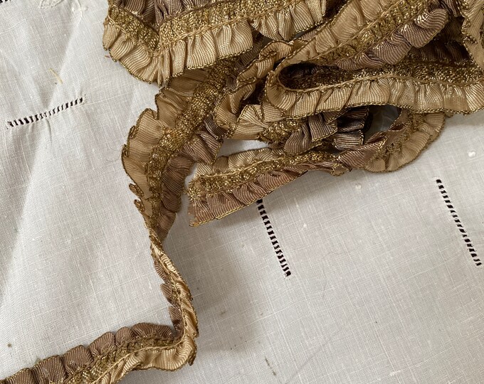 17 Last Length Antique Authentic Ribbon Work Silk/metal Ruching - Etsy