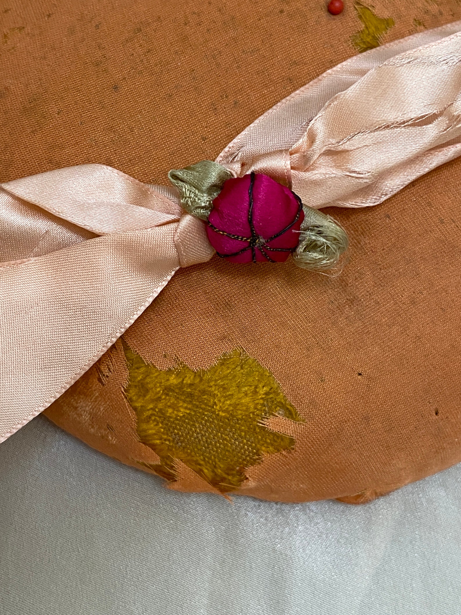 Lovely Antique Adult Size Night Cap With Ribbon Work Silk and Gold ...