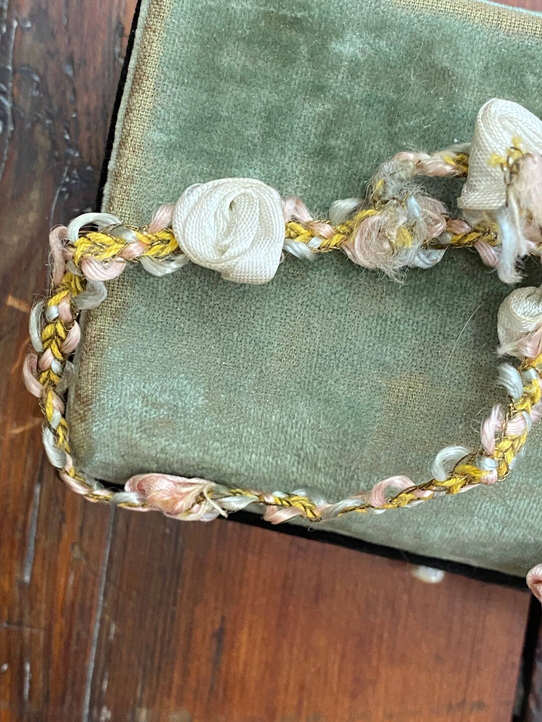 20" Rare Rococo Antique Authentic Ribbon Work Silk and Metal Garland - Etsy