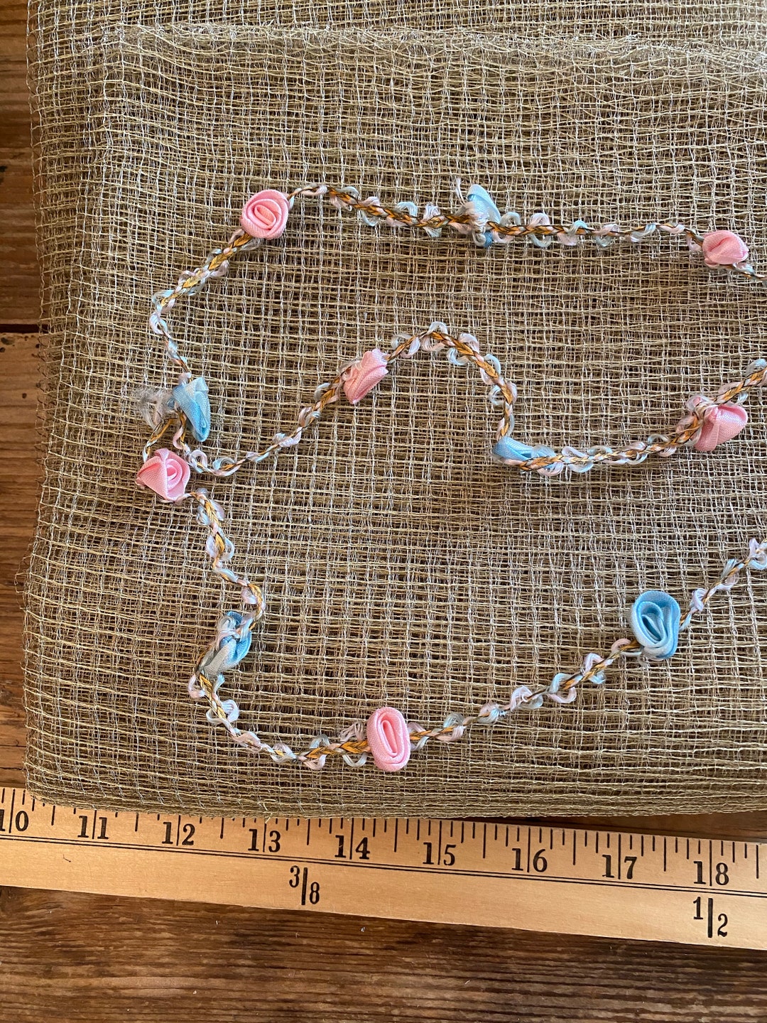 Rare Antique Authentic Ribbon Work Silk/rayon and Metal Garland - Etsy