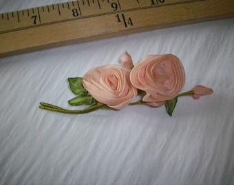 Antique Silk/metal Ribbon Work Authentic 1910s Rose Lettuce - Etsy