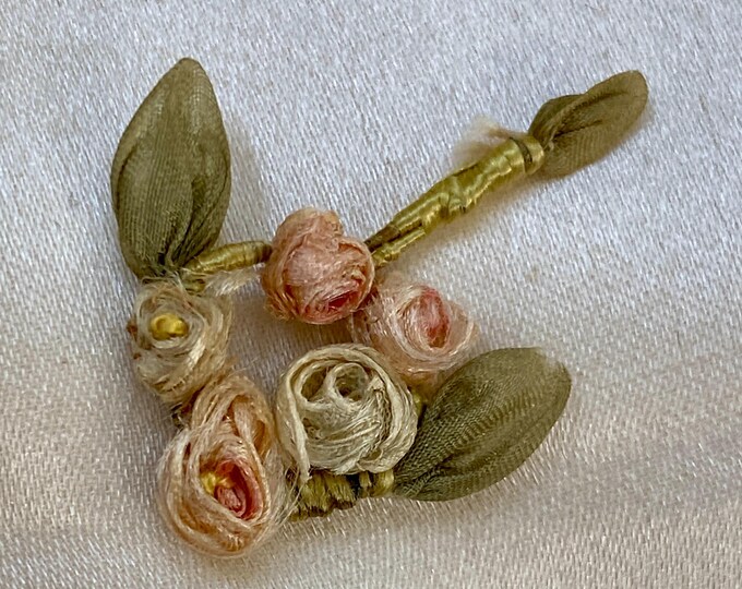 Very Rare Antique Authentic Ribbon Work Silk Rococo 1" - Etsy