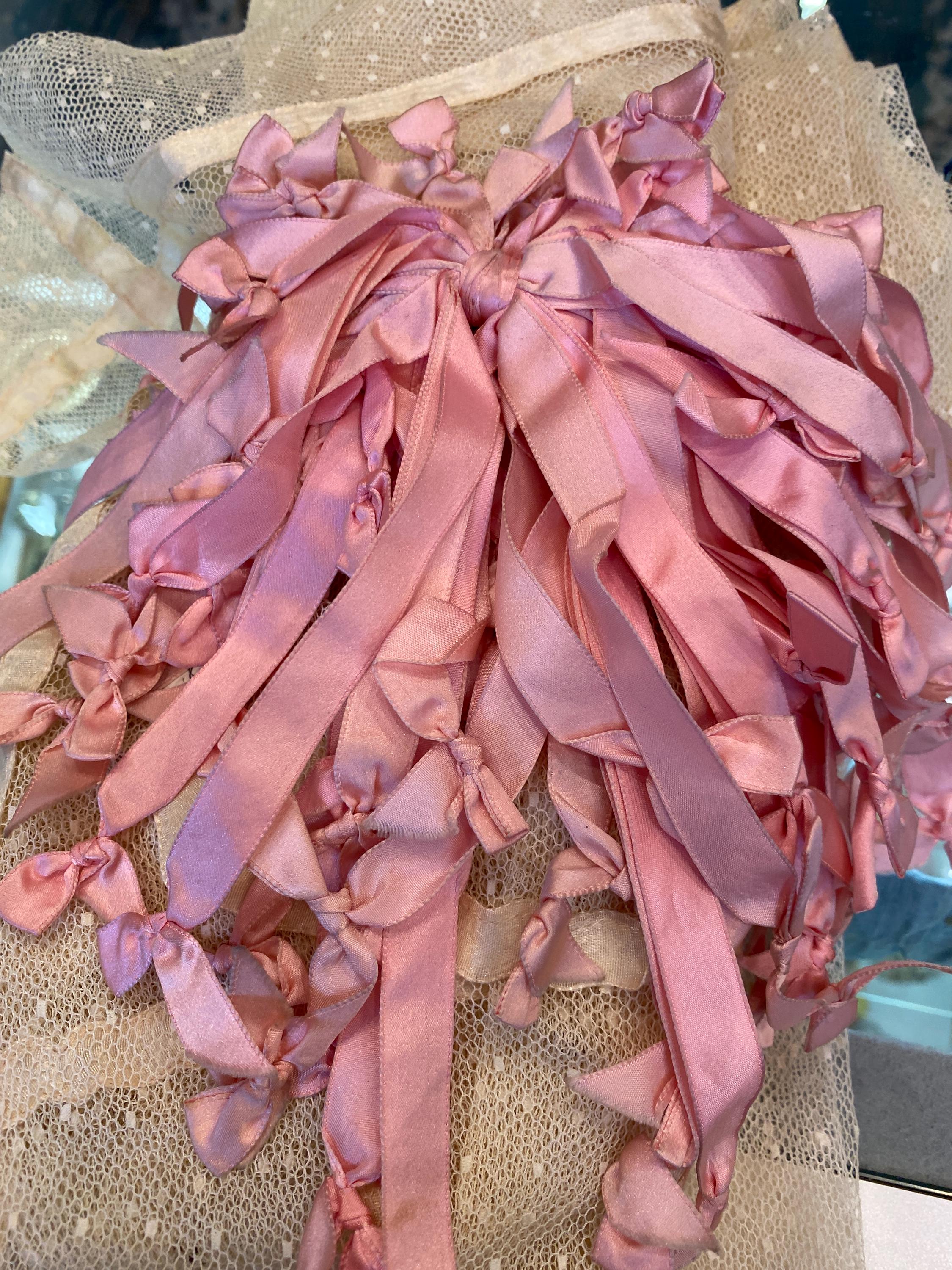 Antique Ribbon Work 1800s Bows Silk Pink - Etsy