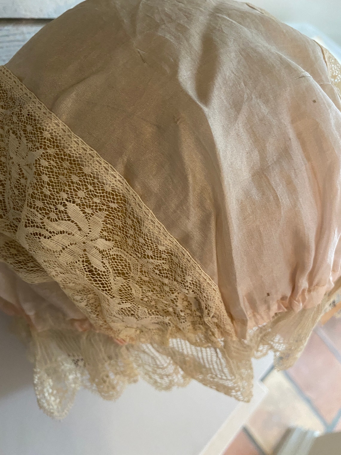 Lovely Antique Adult Size Night Cap With Ribbon Work Lace - Etsy