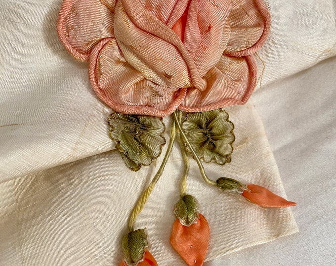 Reserved Antique Ribbon Work Flowers Great Colors Silk - Etsy