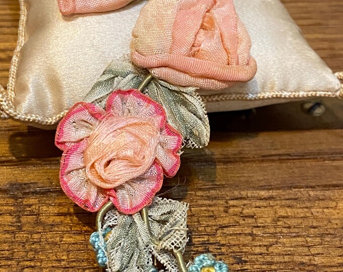 Antique Authentic Ribbon Work Silk - Etsy