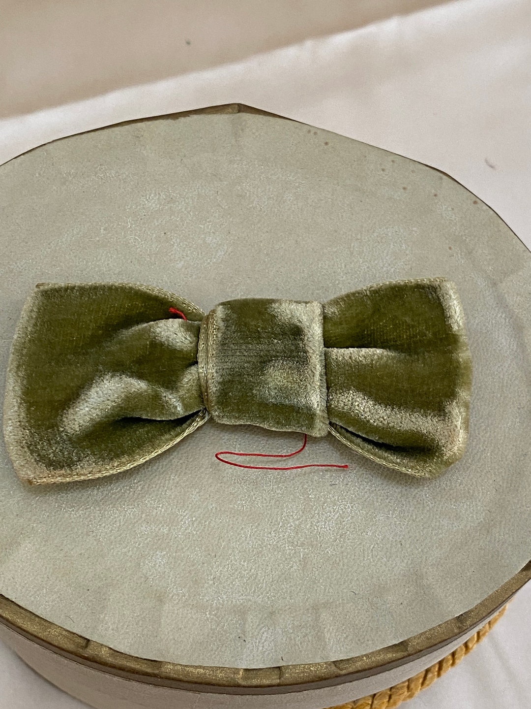 Antique Ribbon Work 1800s Bow Silk Velvet Sage Grey - Etsy
