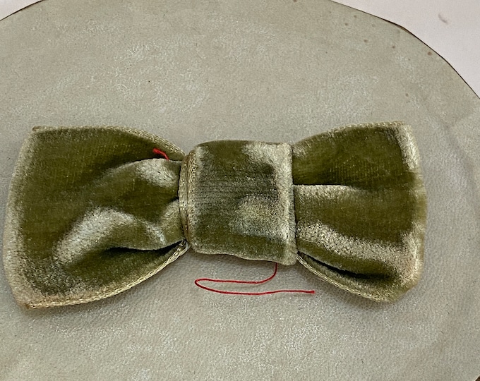 Antique Ribbon Work 1800s Bow Silk Velvet Sage Grey - Etsy