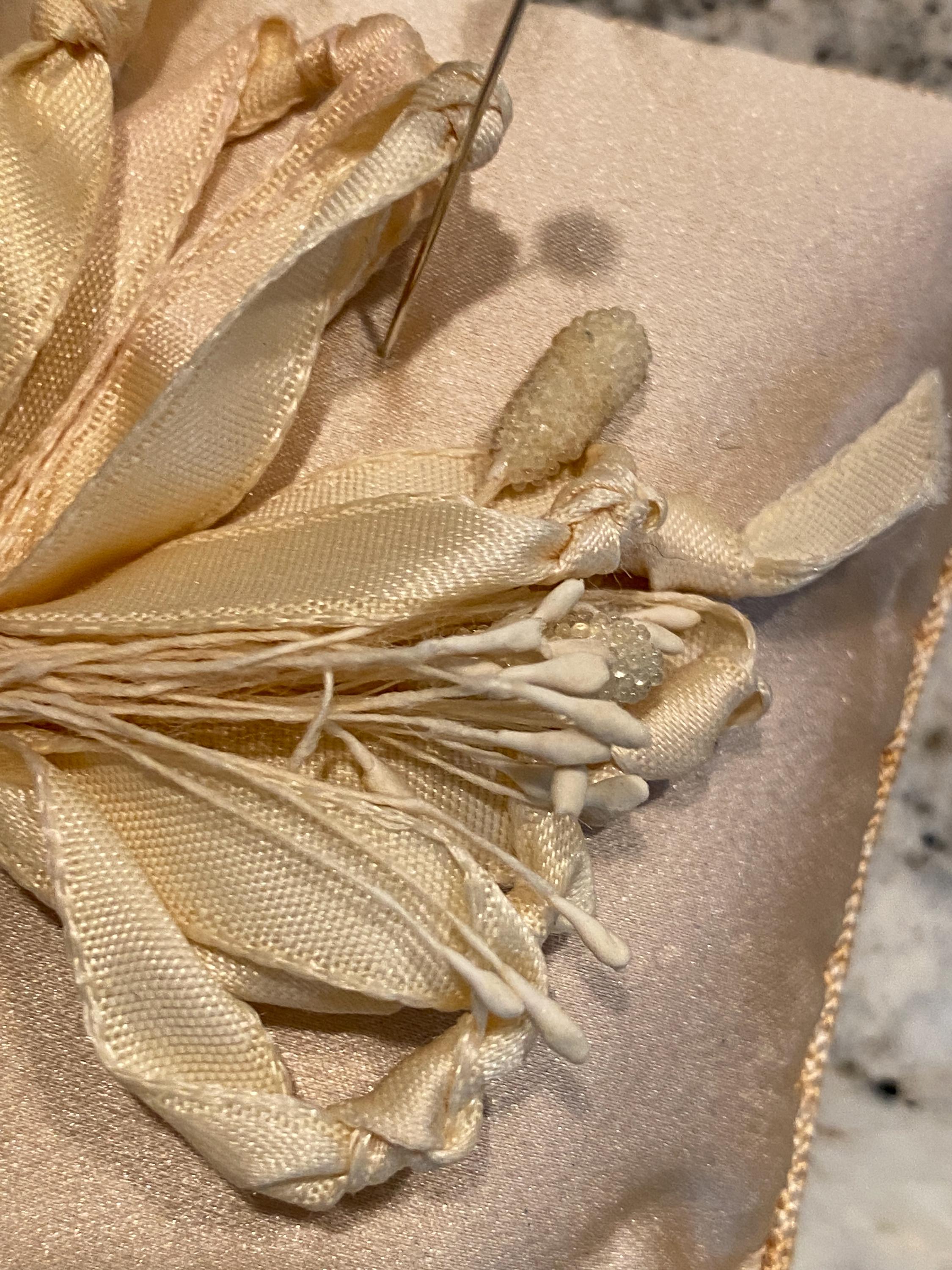 Antique Ribbon Work 1900s Bow Silk Ivory - Etsy