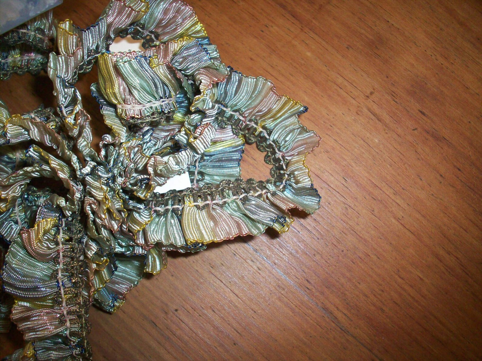 Ombre Rare Silk Antique Authentic Ribbon Work Ruched, Ruffled, Pleated ...