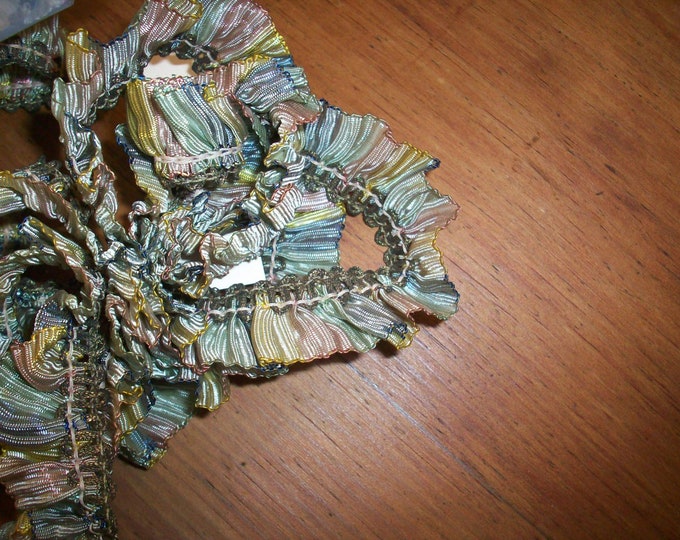 Ombre Rare Silk Antique Authentic Ribbon Work Ruched, Ruffled, Pleated ...