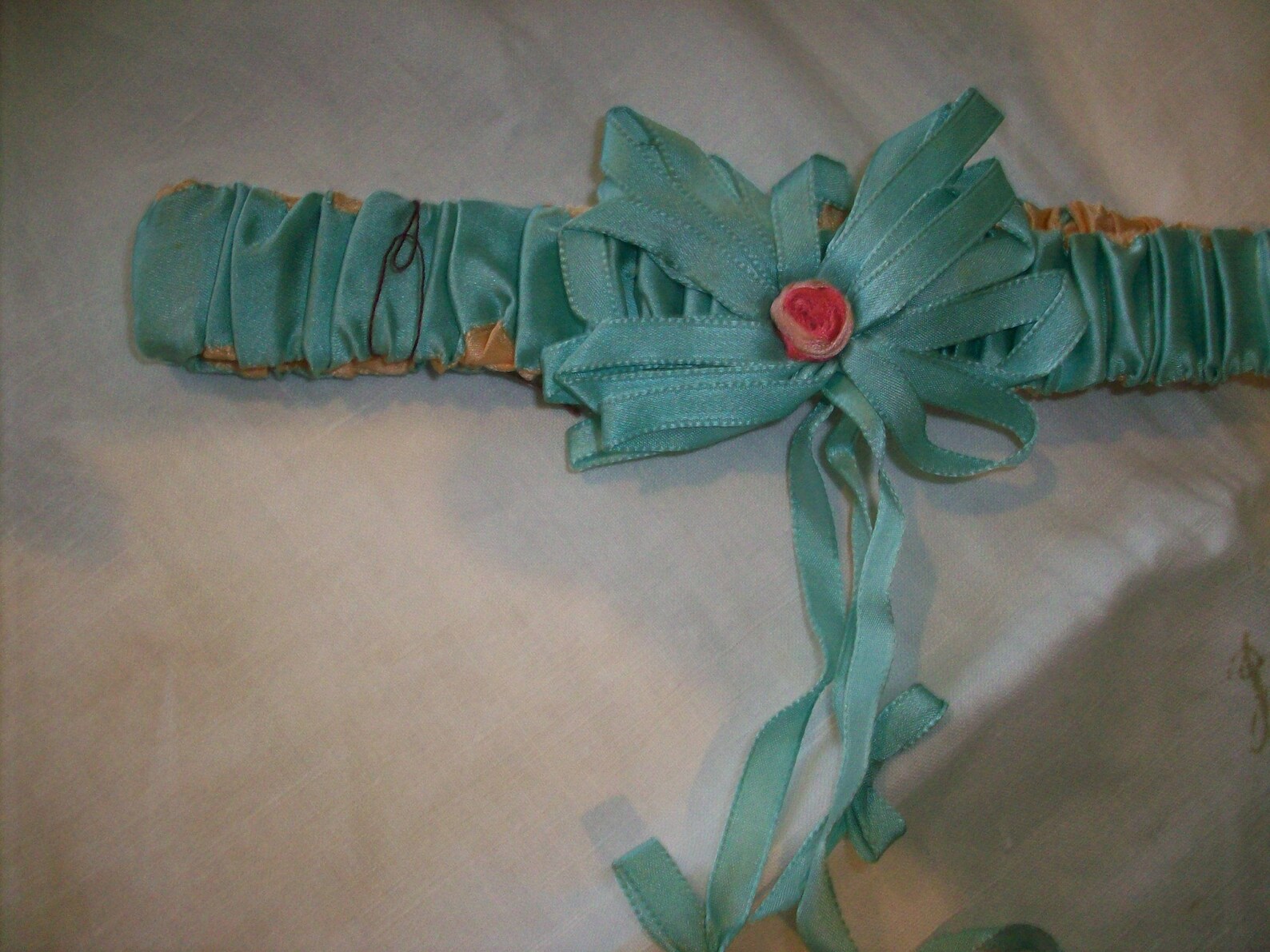 Set of Two Turquoise Ribbon Work Garters Silk Authentic 1920s - Etsy