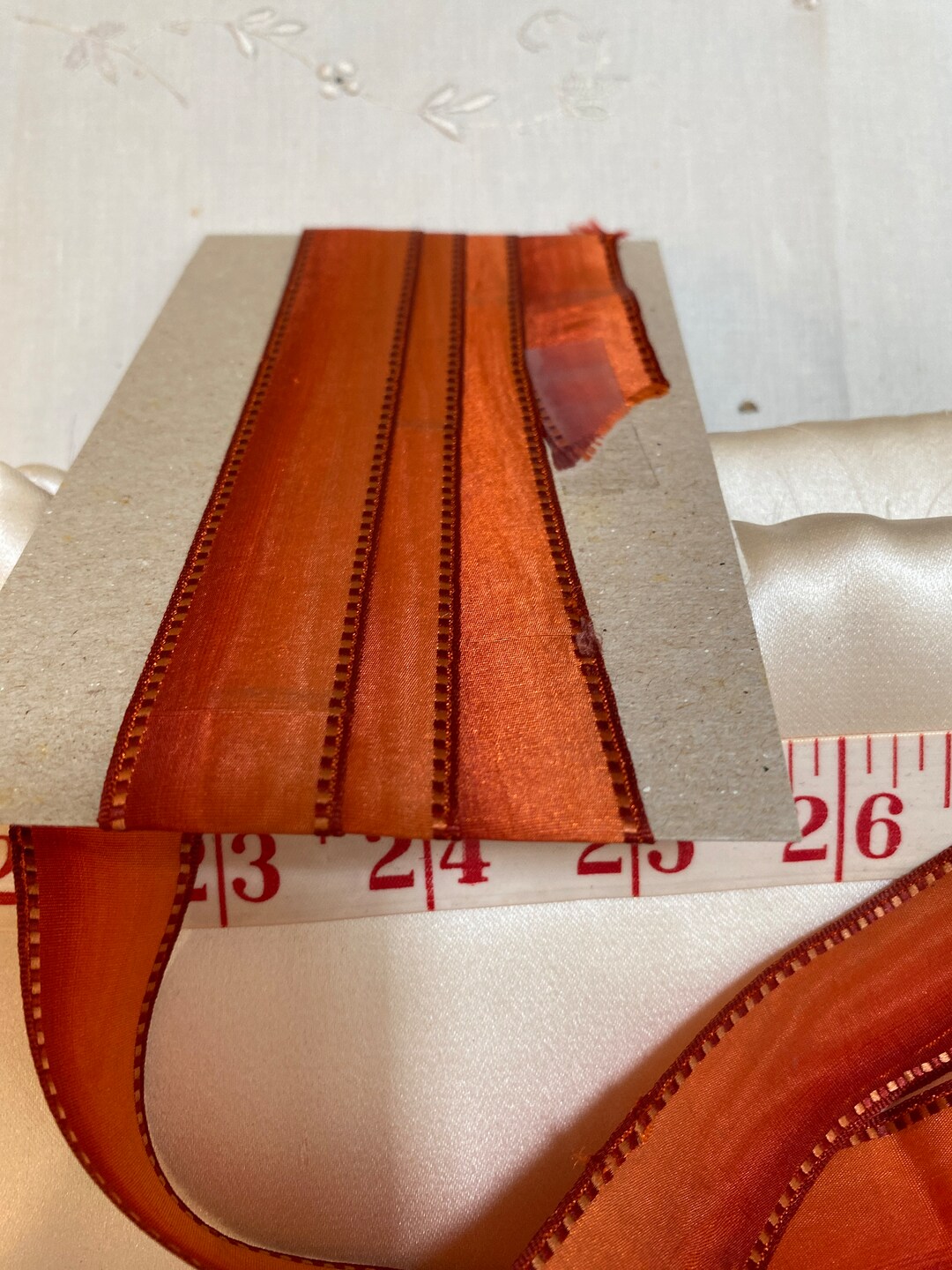 1 Yd. 30" Rare Antique Authentic Ribbon Work Silk - Etsy