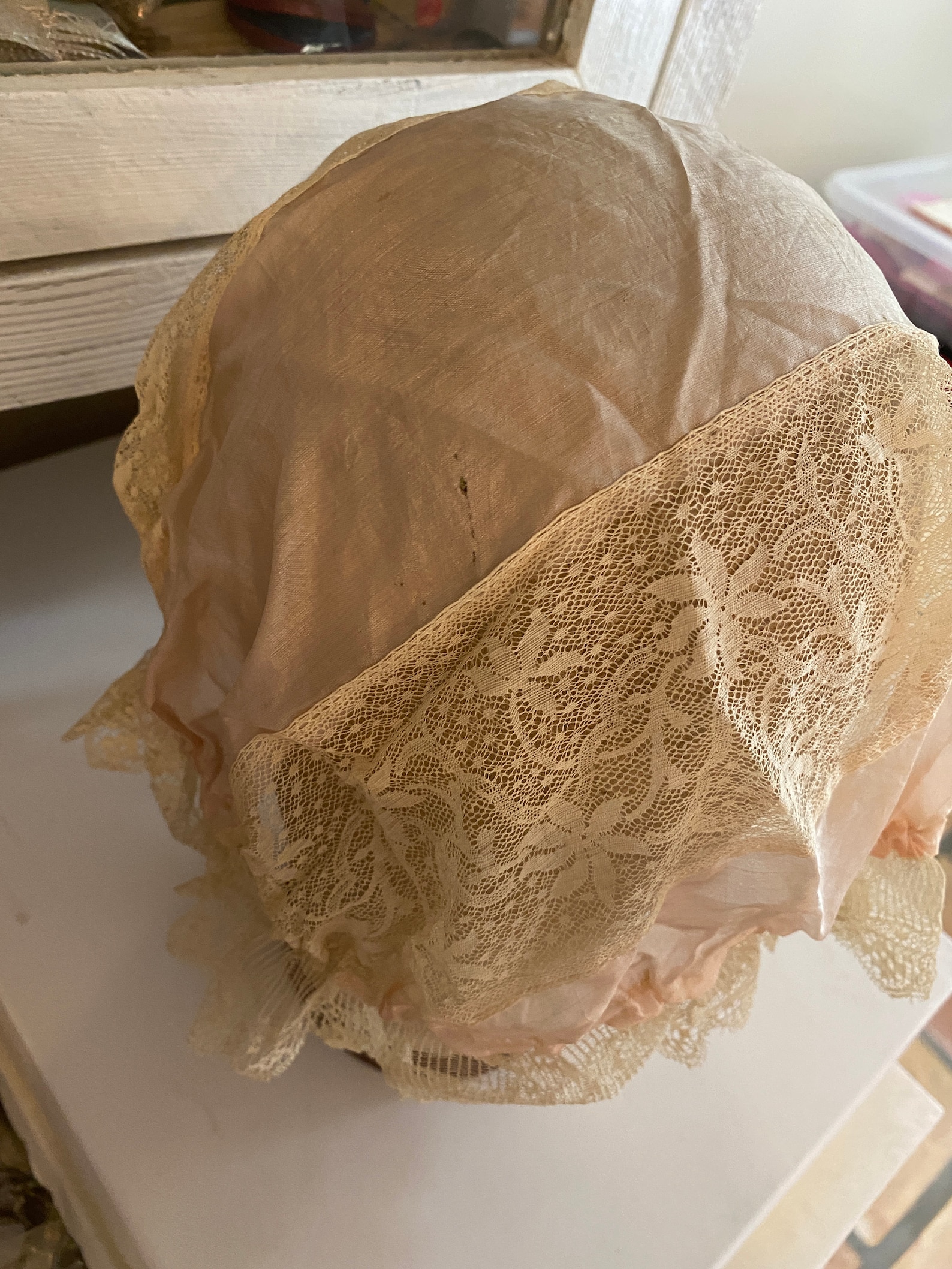 Lovely Antique Adult Size Night Cap With Ribbon Work Lace - Etsy
