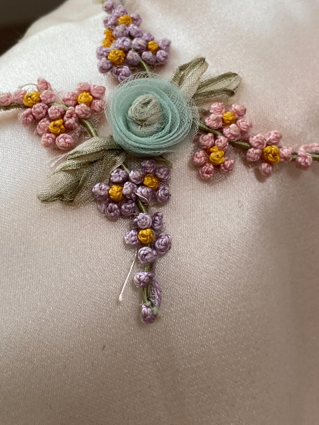 Ribbon Work Antique Flowers - Etsy