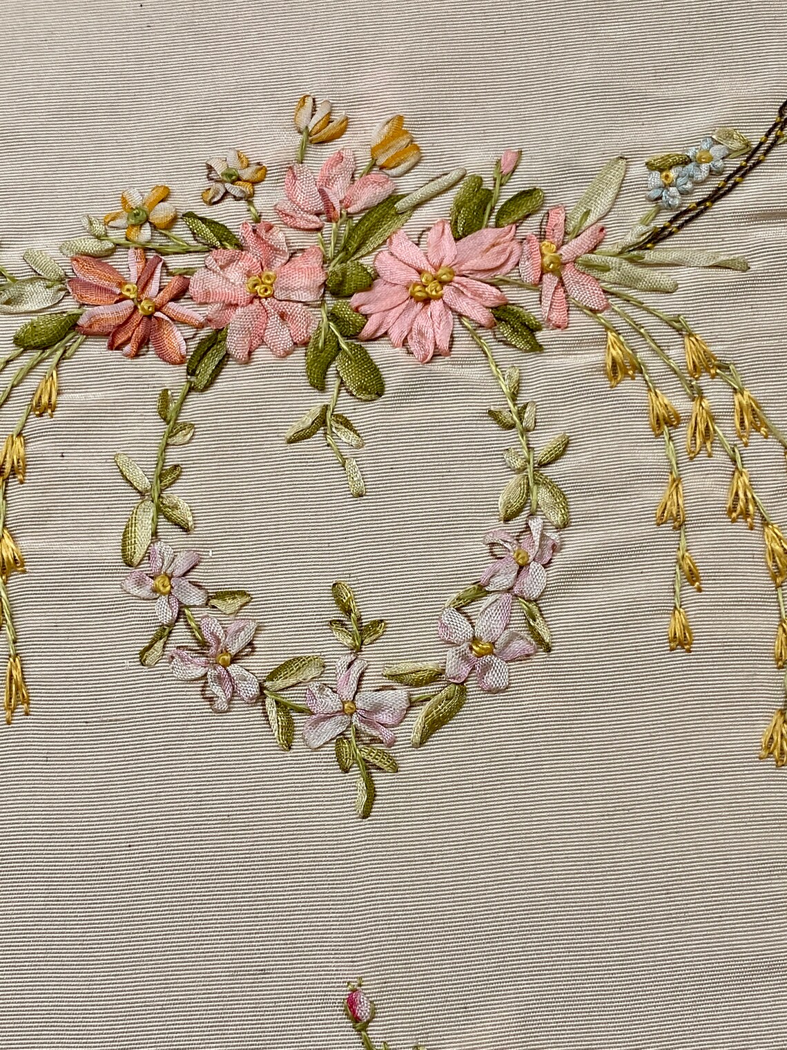 Gorgeous Antique Authentic Ribbon Work Art Silk and Metal | Etsy