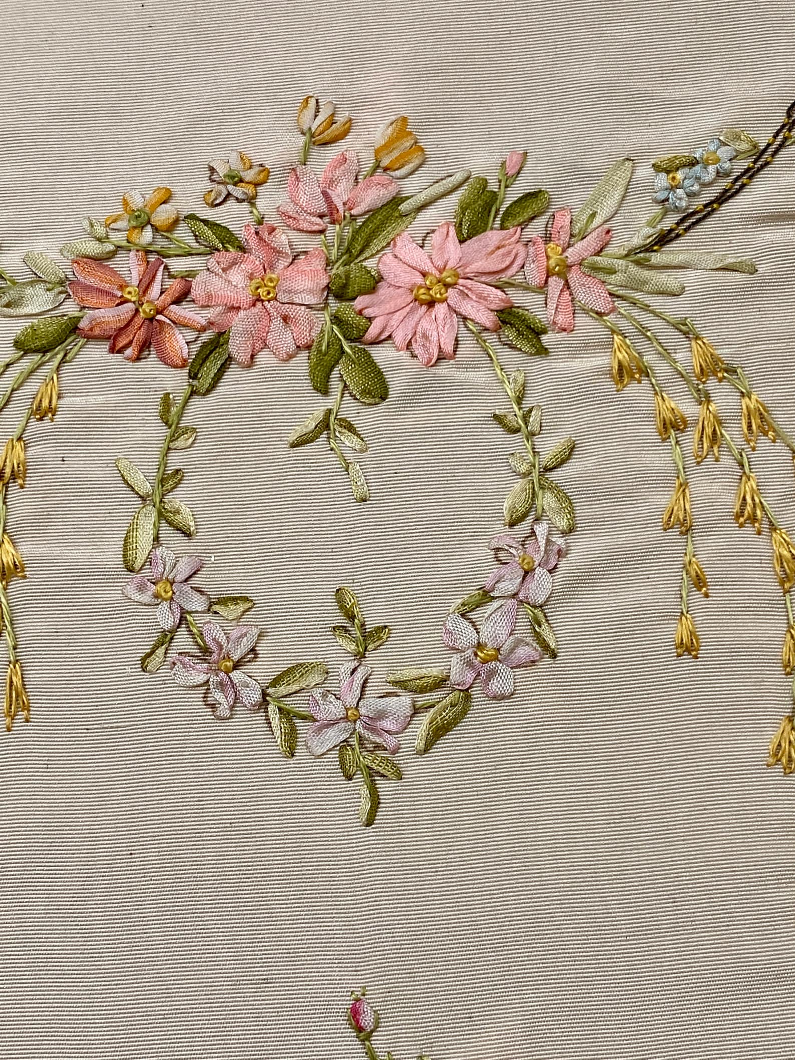 Gorgeous Antique Authentic Ribbon Work Art Silk and Metal | Etsy
