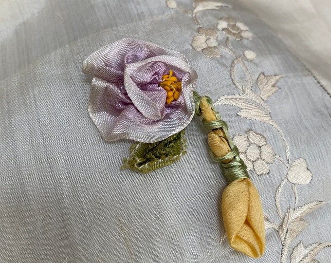 Authentic Ribbon Work Wedding Silk Ribbon Antique Lavender - Etsy