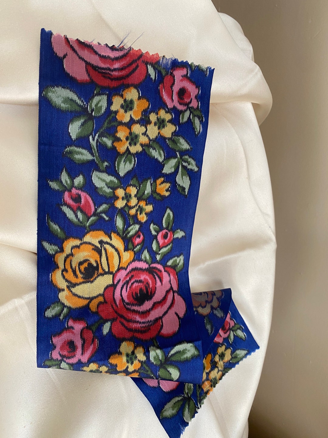 Silk Ribbon Wide Roses in Antique Authentic 5" Wide X 17" Long - Etsy