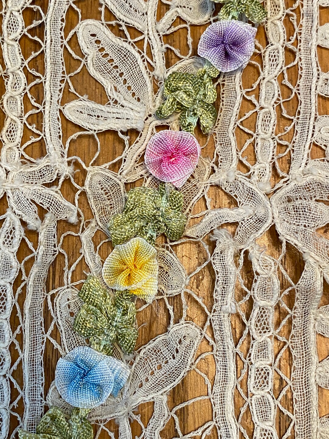 6" Ribbon Work Rayon Ribbon Vintage Multi Colored Garland - Etsy