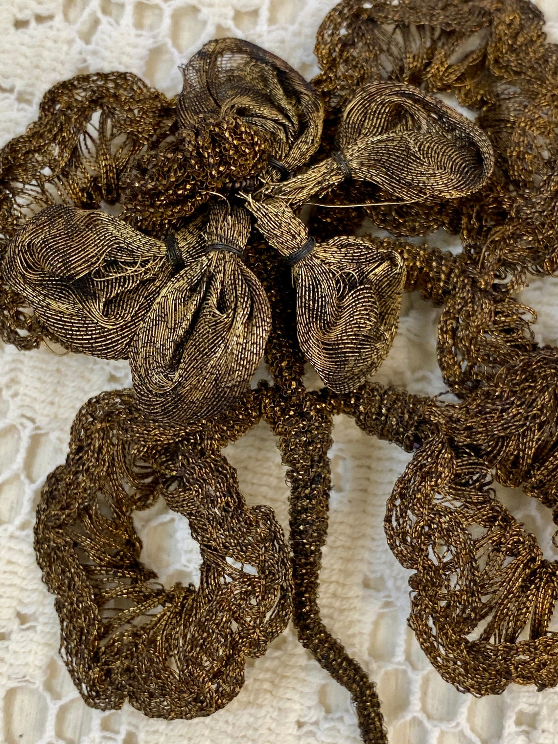 Antique Silk/metal Ribbon Work Authentic 1910s | Etsy